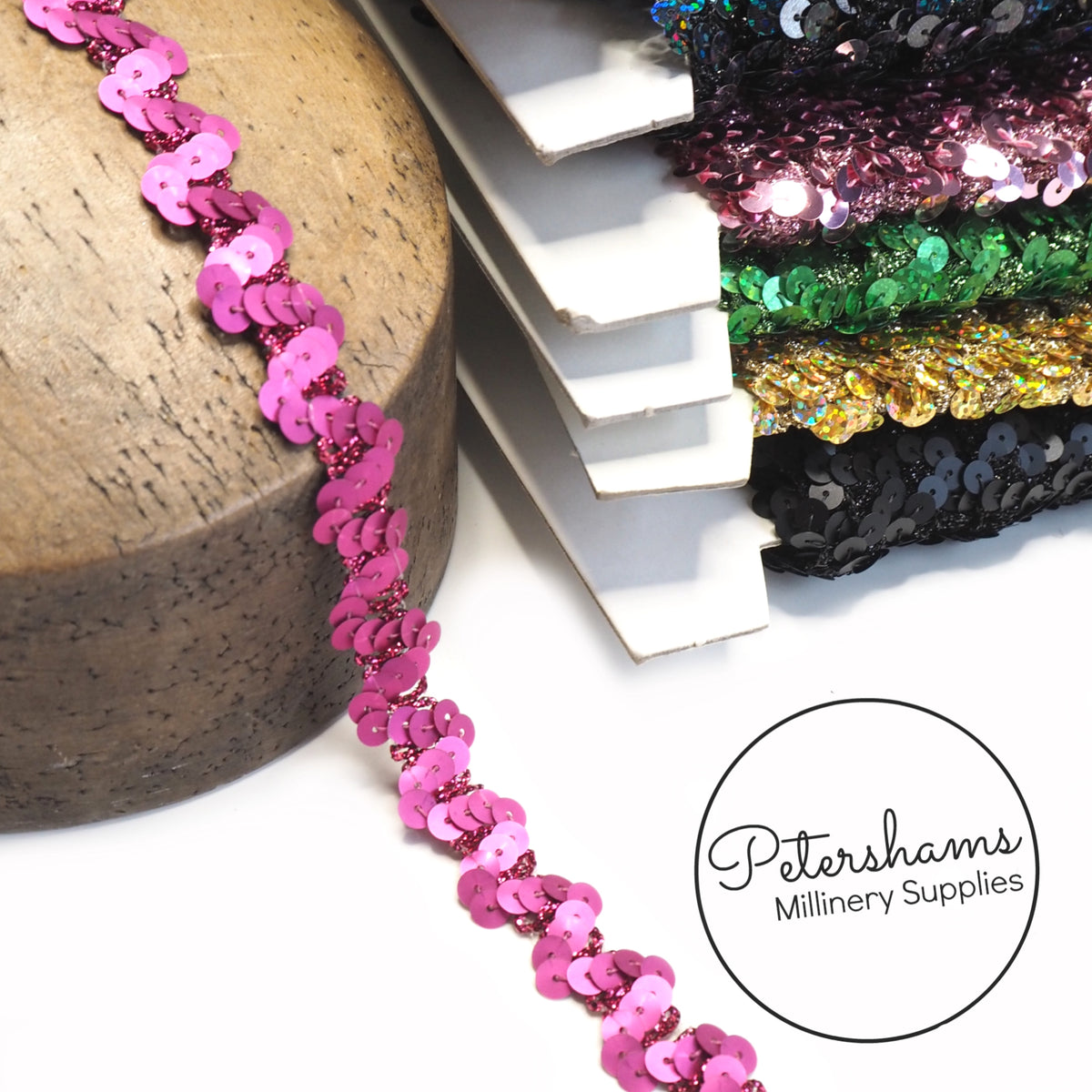 Zig Zag Sequin and Metallic Lurex Trim - 1m – Petershams Millinery Supplies