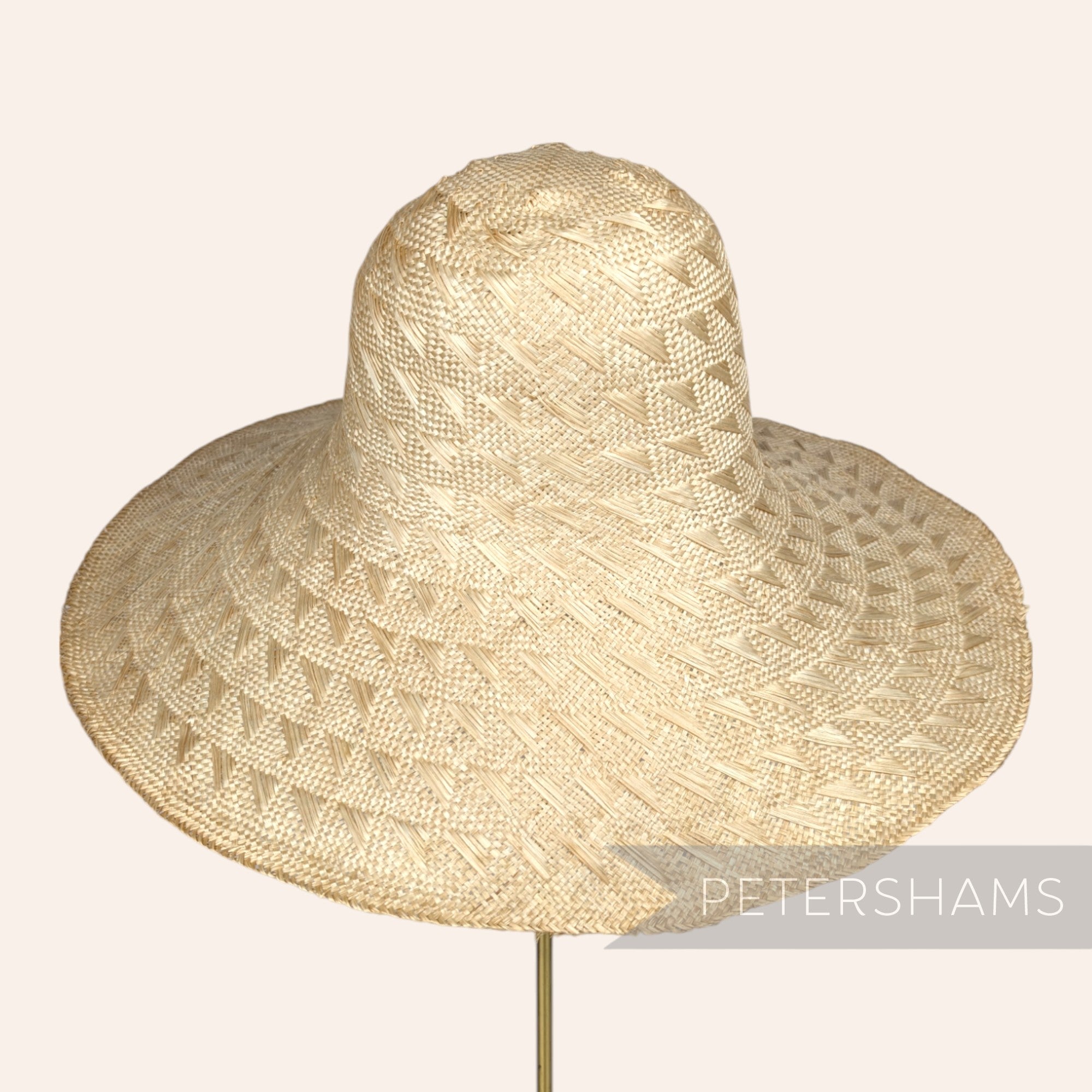Triangle Patterned Ramie Sisal Straw Capeline Hat Body - 13 ...