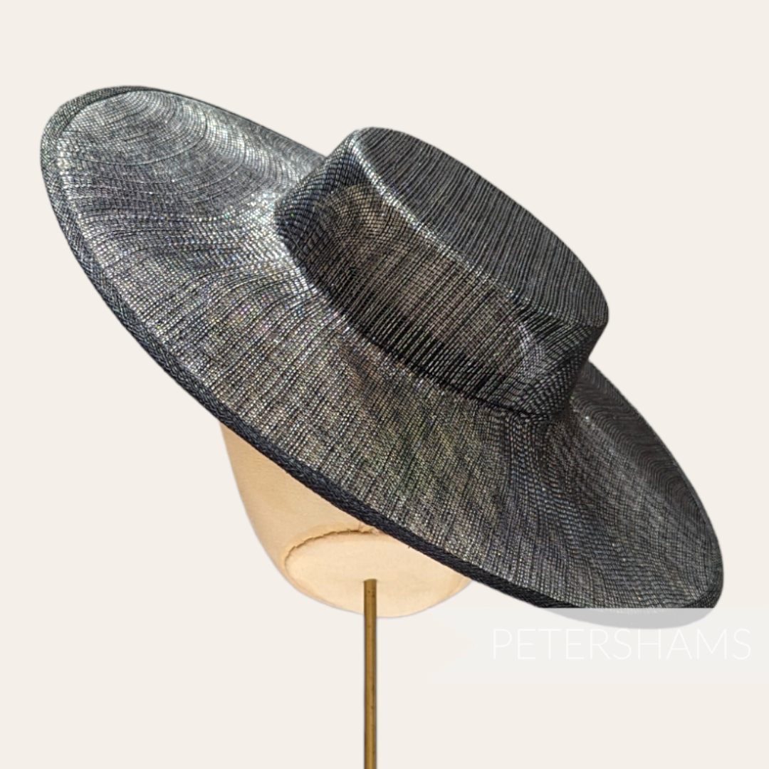 Metallic Lurex Large Brim Sinamay Boater Fascinator Hat Base ...