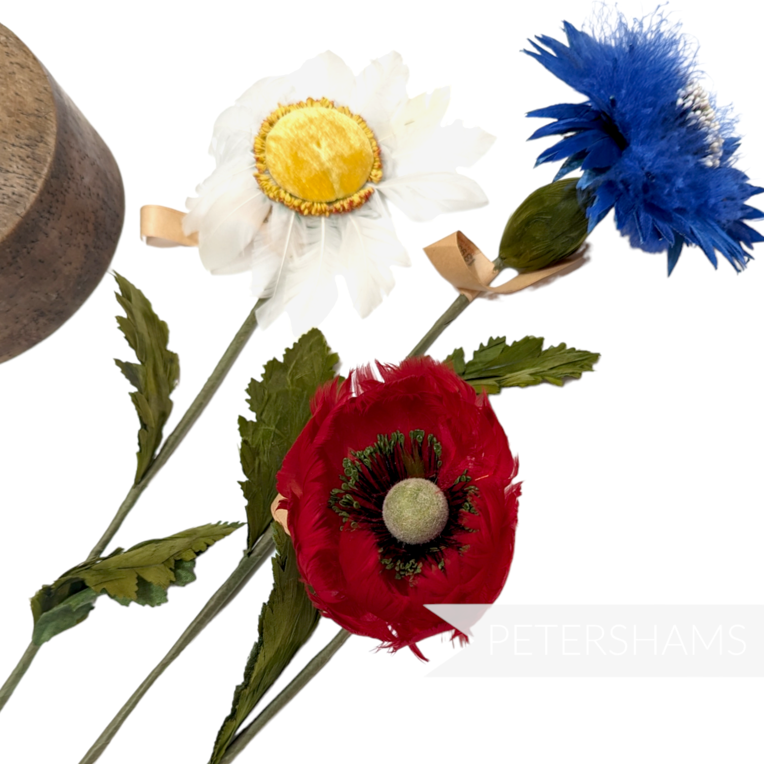 Vintage 1940/50's German Long Stem Millinery Feather Flowers ...