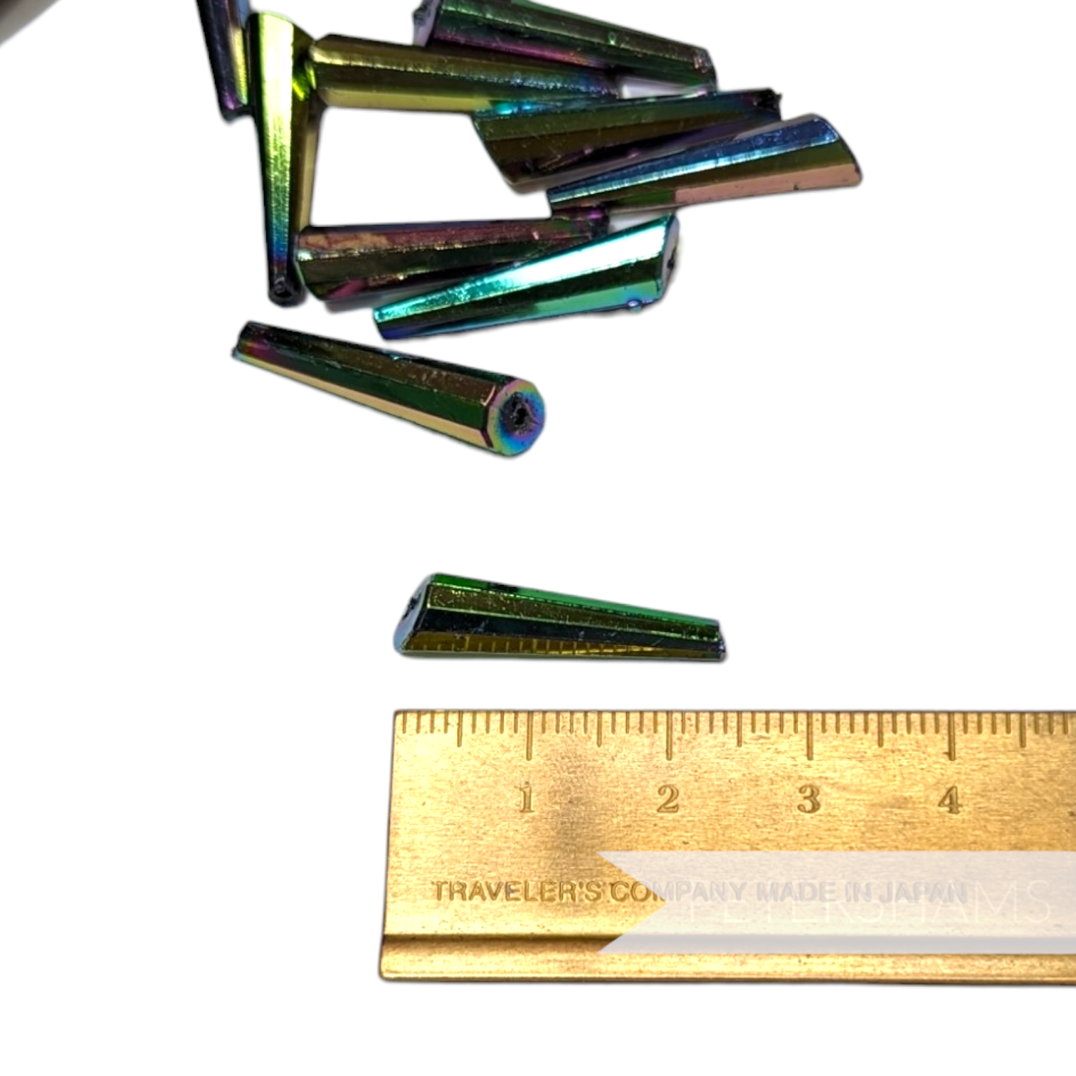 Vintage 1960/70's Iridescent Asymmetrical Tapered Beads - 12 Pieces ...