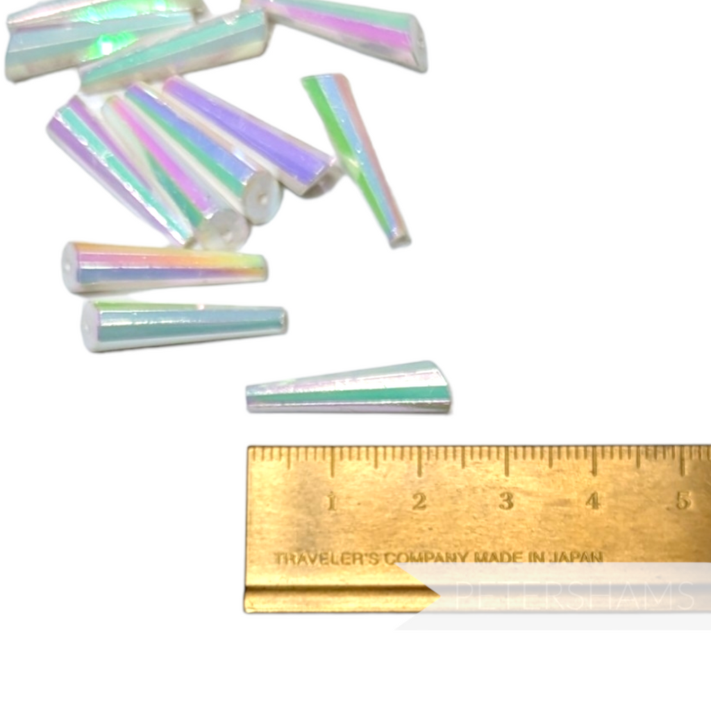 Vintage 1960/70's Iridescent Asymmetrical Tapered Beads - 12 Pieces ...