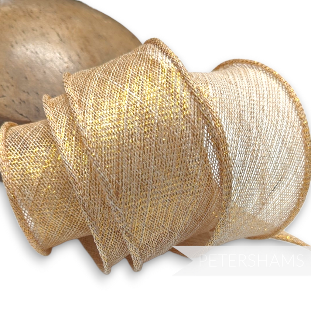 Metallic Lurex Hand Rolled Sinamay Ribbon Trim – Petershams Millinery ...
