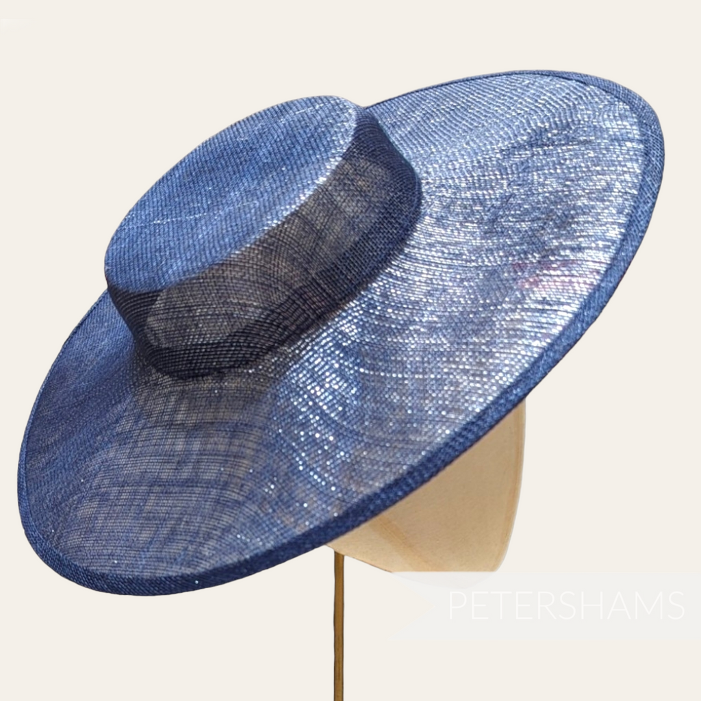 Metallic Lurex Large Brim Sinamay Boater Fascinator Hat Base ...