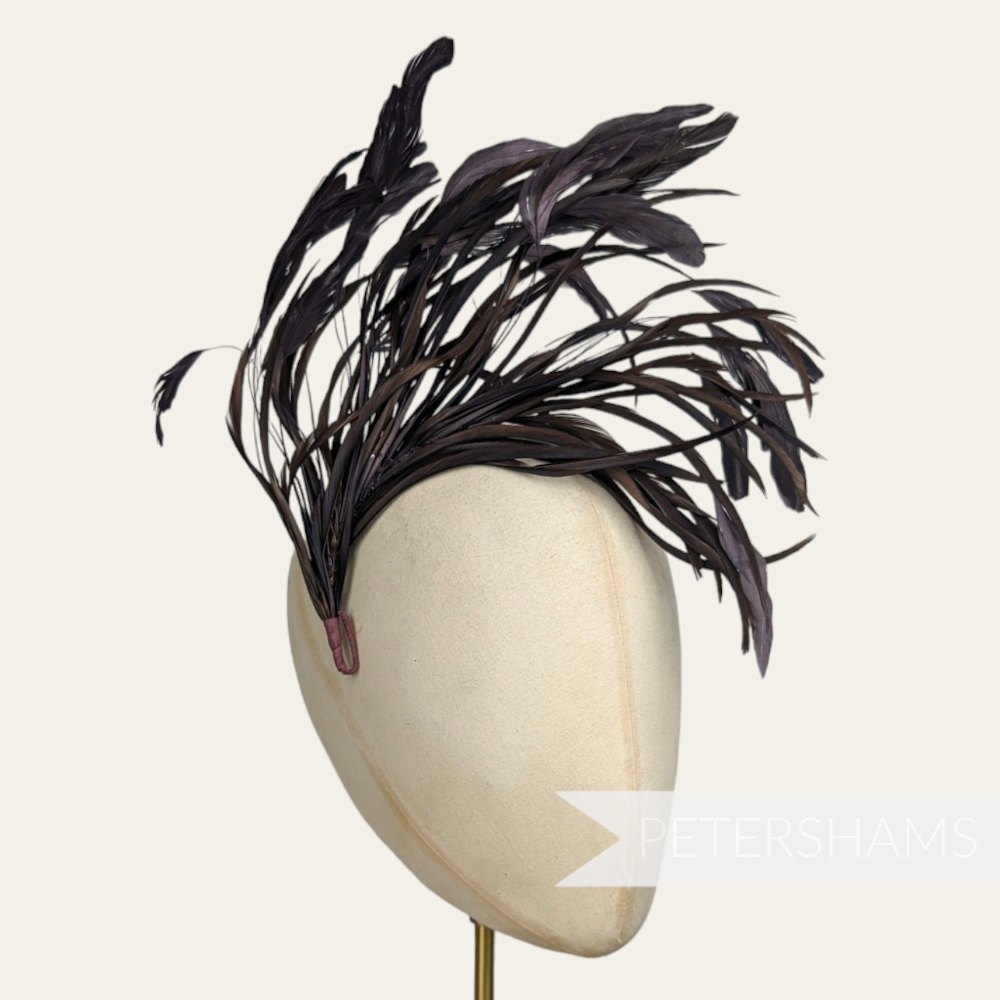 Extra Large Stripped Coque & Goose Biot Feather Hat Mount – Petershams ...