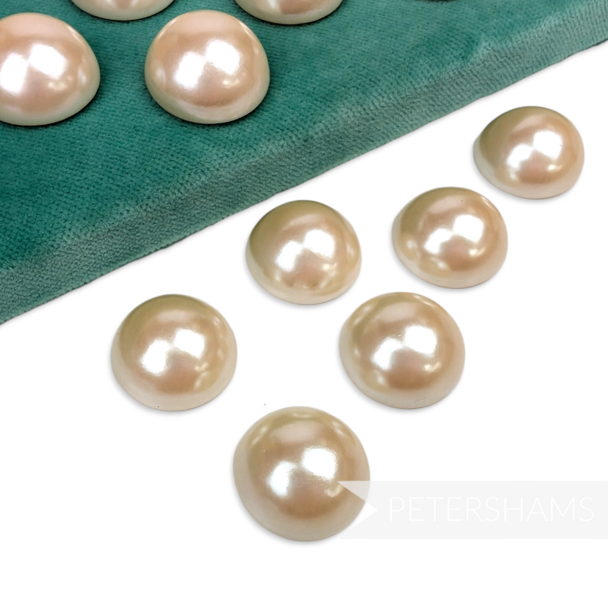 24mm Champagne Vintage Acrylic Flat Back Faux Pearls - 12 Pieces ...
