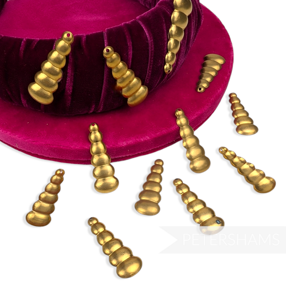 38mm Vintage 1980's Tiered Rounded Brass Shapes - 12 Pieces ...