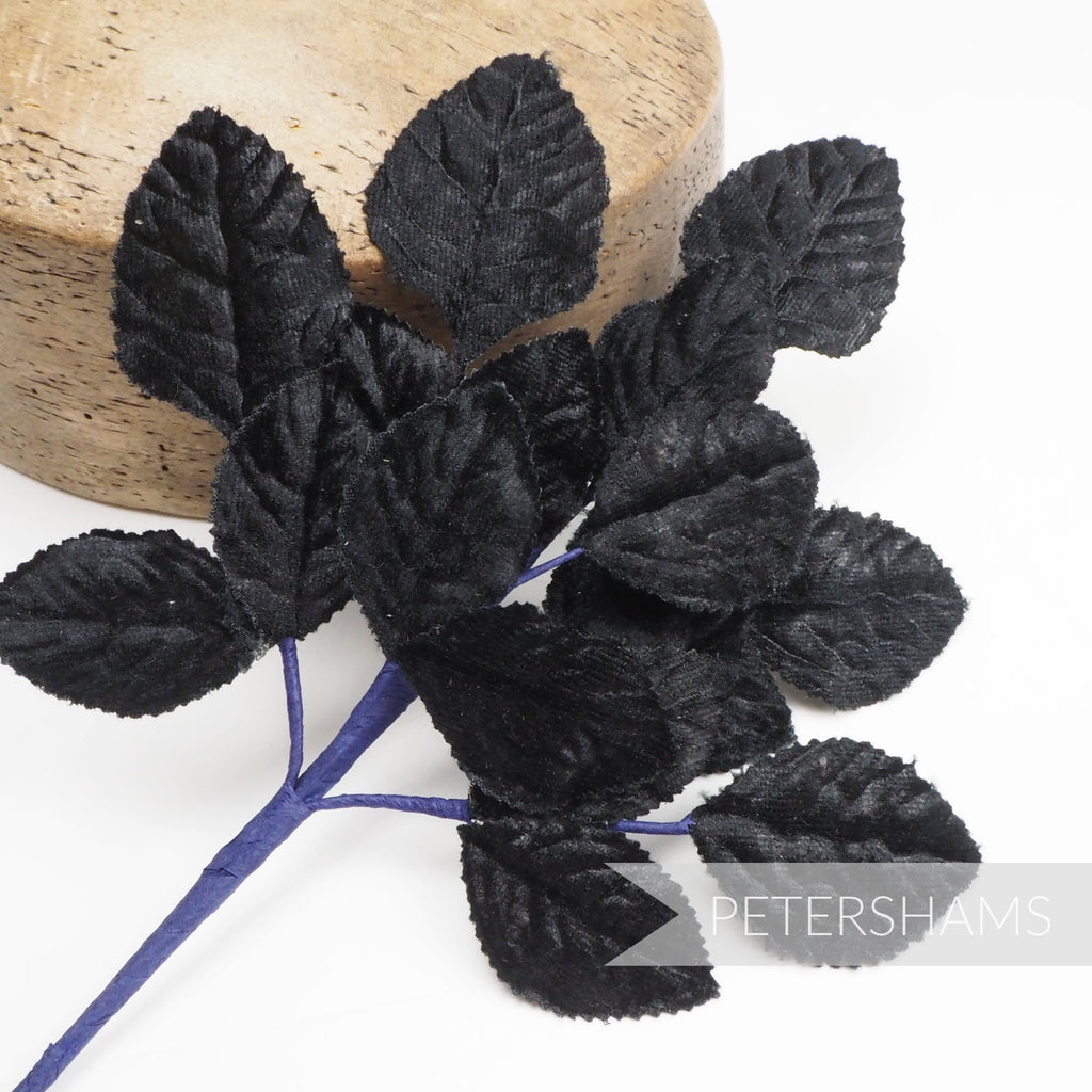 'Kayla' Velvet Wired Leaf Millinery Hat Mount – Petershams Millinery ...