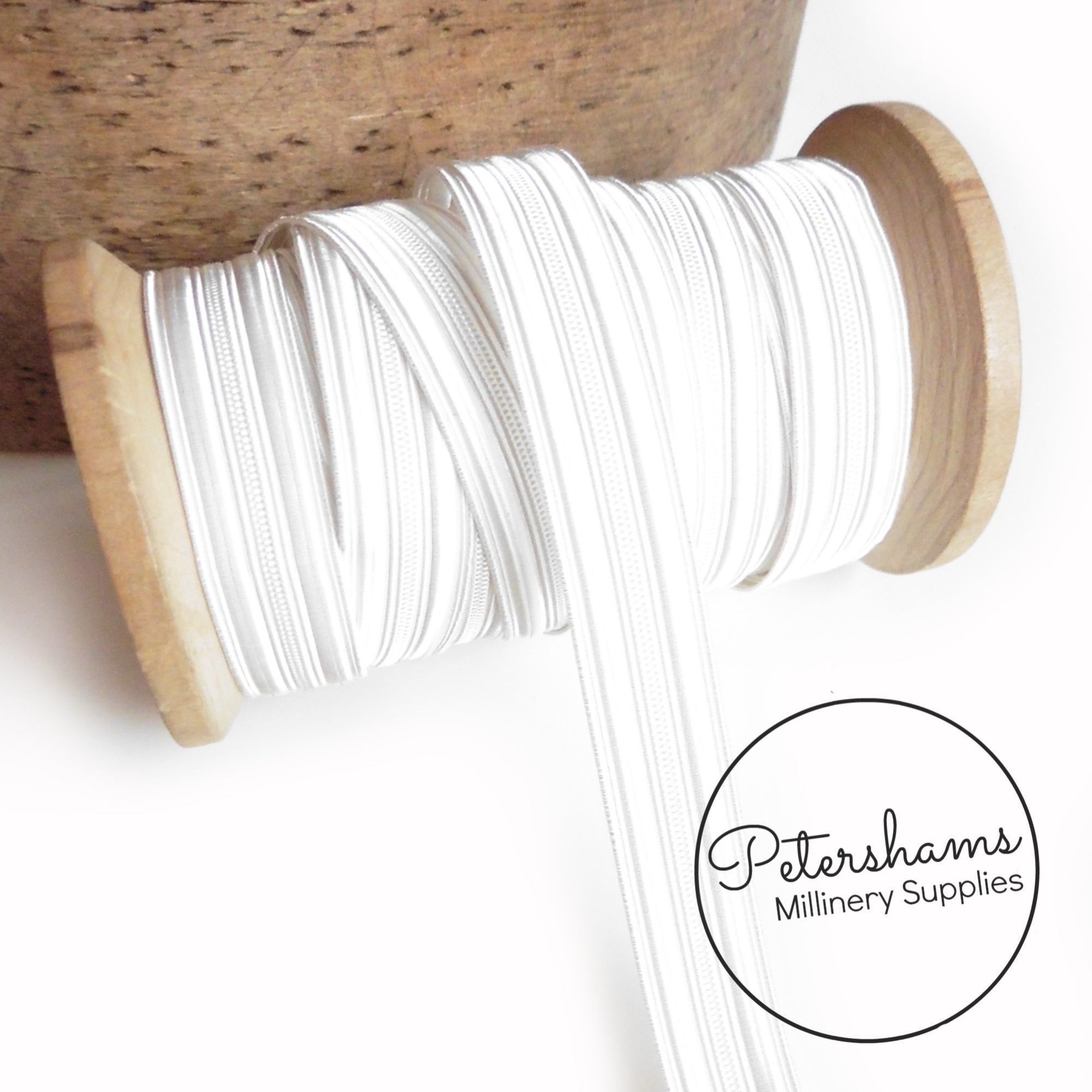 Naval Cellophane Thread White Lace Ribbon - 13mm – Petershams Millinery ...