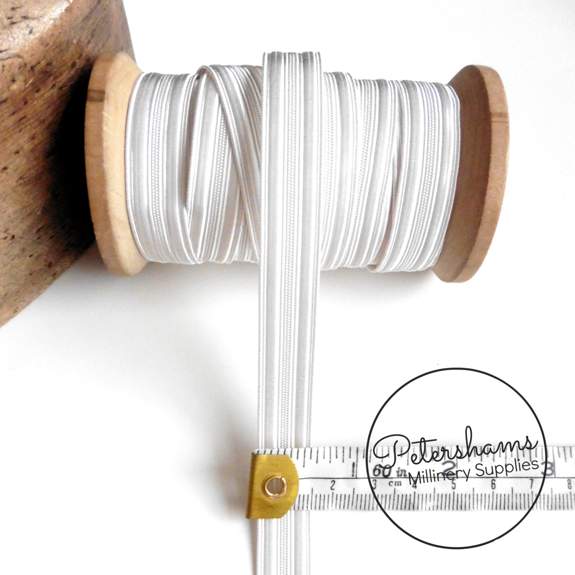 Naval Cellophane Thread White Lace Ribbon - 13mm – Petershams Millinery ...