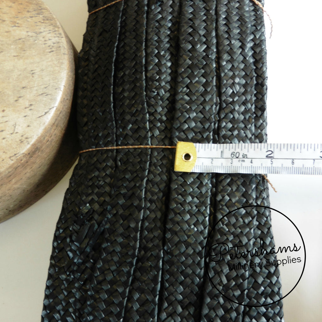 22mm Wide Traditional Millinery Straw Braid - Black – Petershams ...