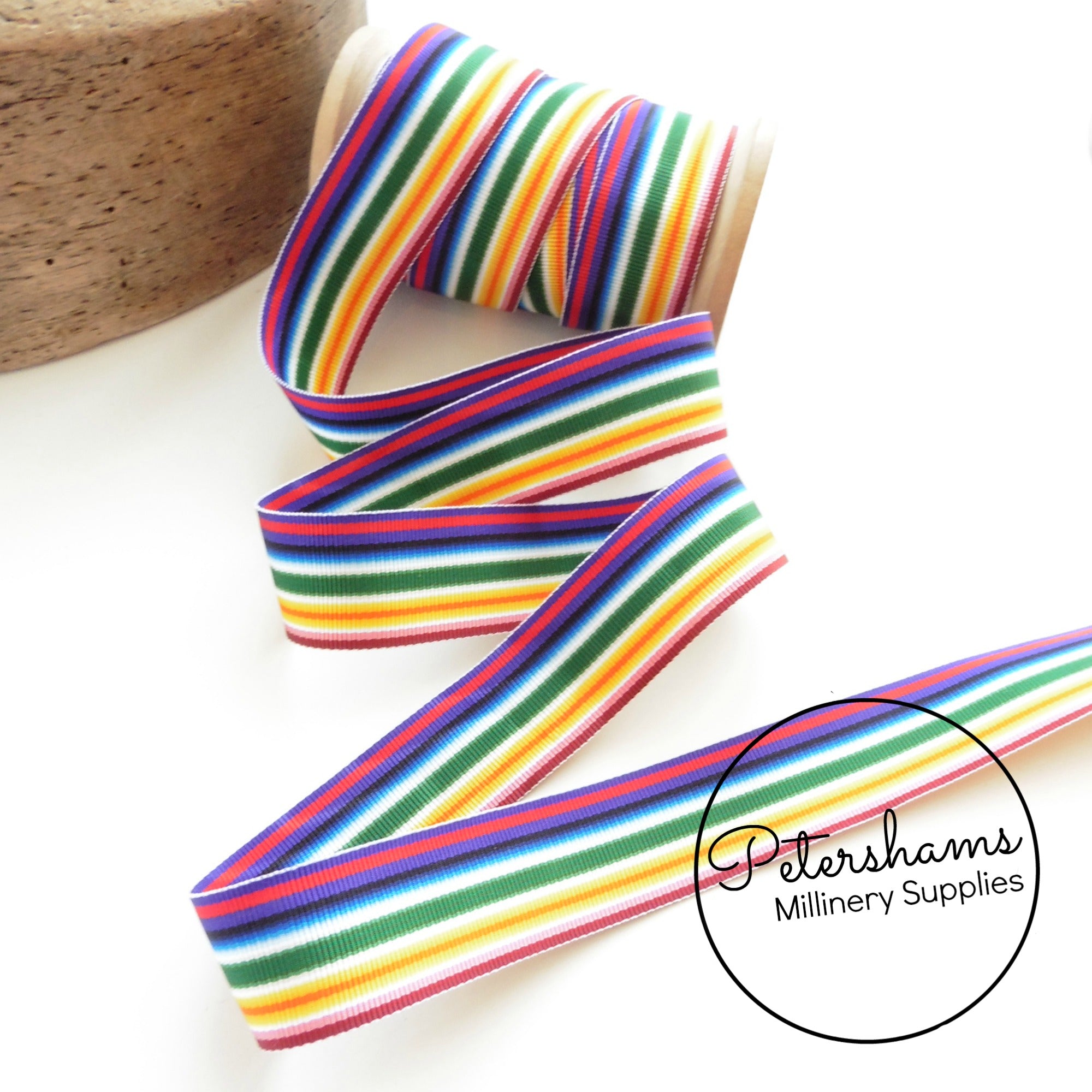 Vintage 25mm Wide Striped Moire Grosgrain Ribbon - 1m – Petershams ...