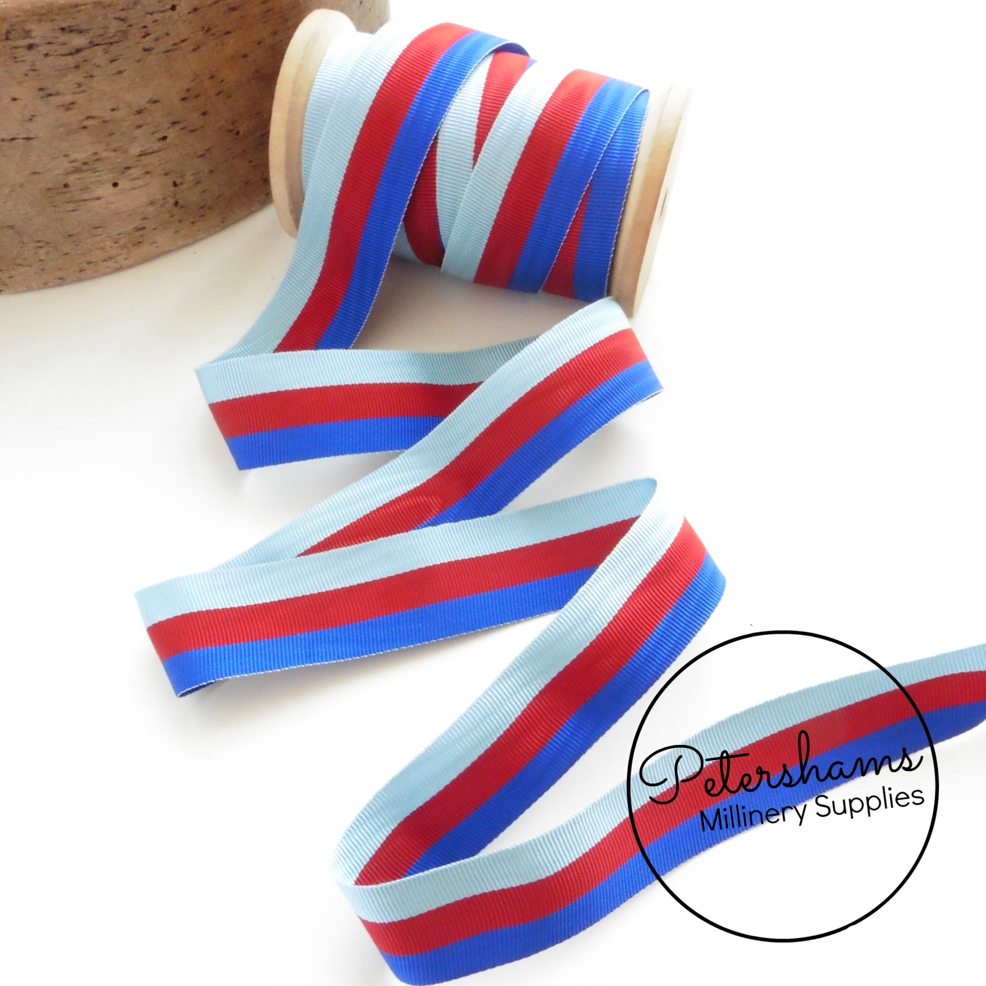 Vintage 25mm Wide Striped Moire Grosgrain Ribbon - 1m – Petershams ...