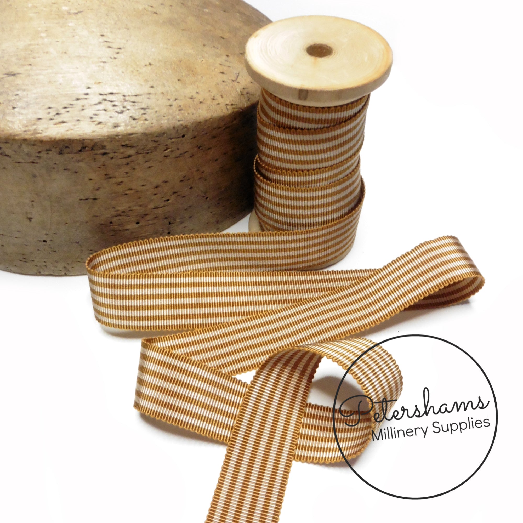 25mm No.5 Simple Striped Millinery Petersham Hat Ribbon - 1m ...