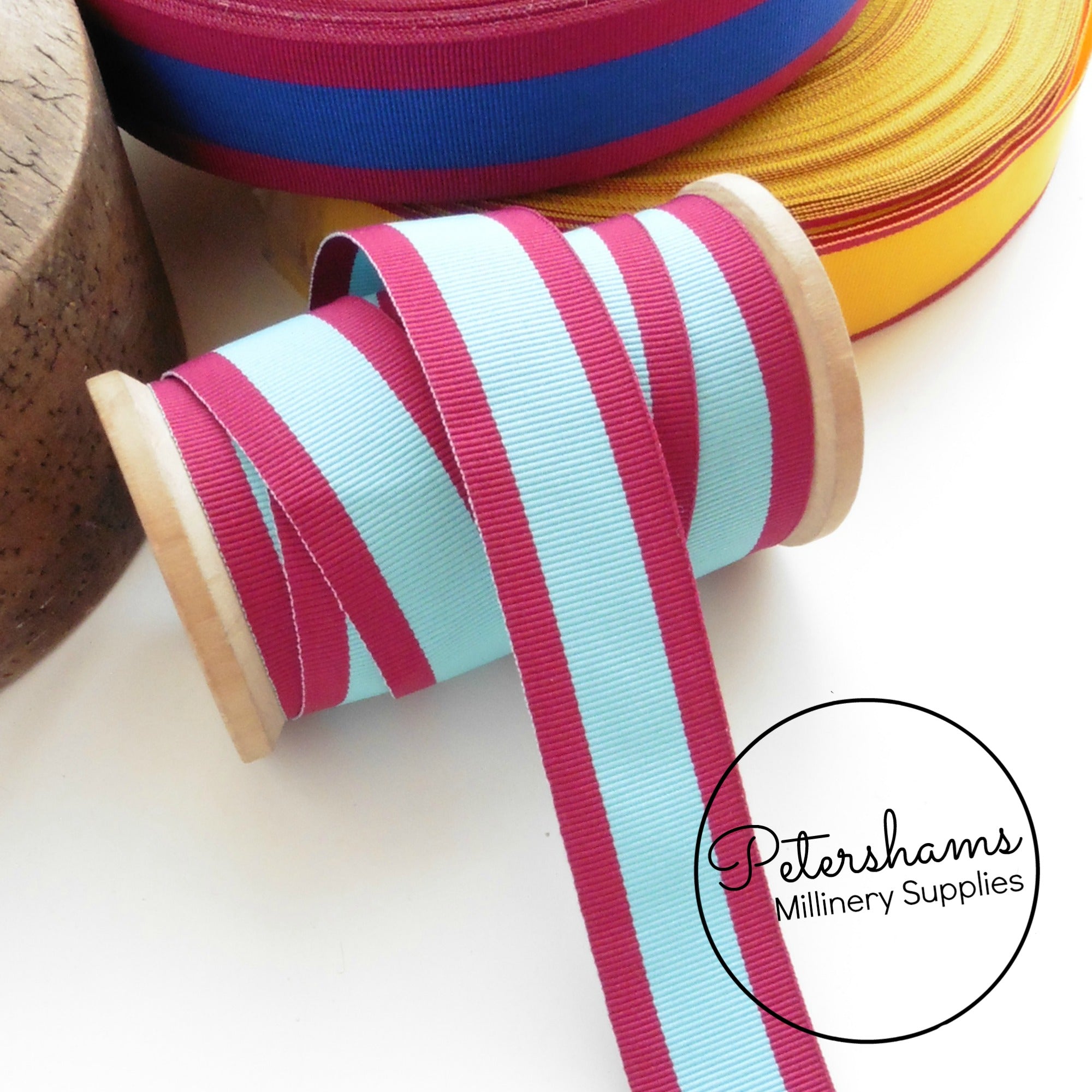Vintage 25mm Wide Striped Grosgrain Ribbon - 1m – Petershams Millinery ...