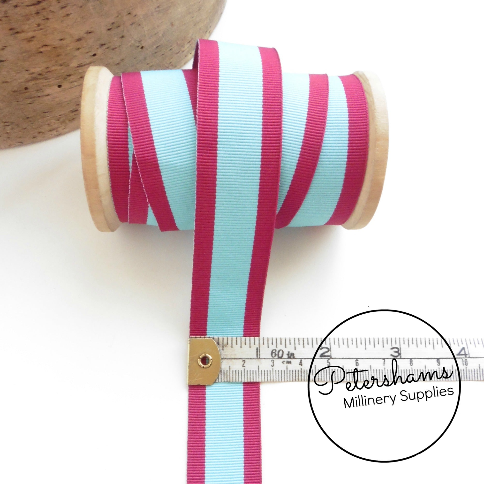Vintage 25mm Wide Striped Grosgrain Ribbon - 1m – Petershams Millinery ...
