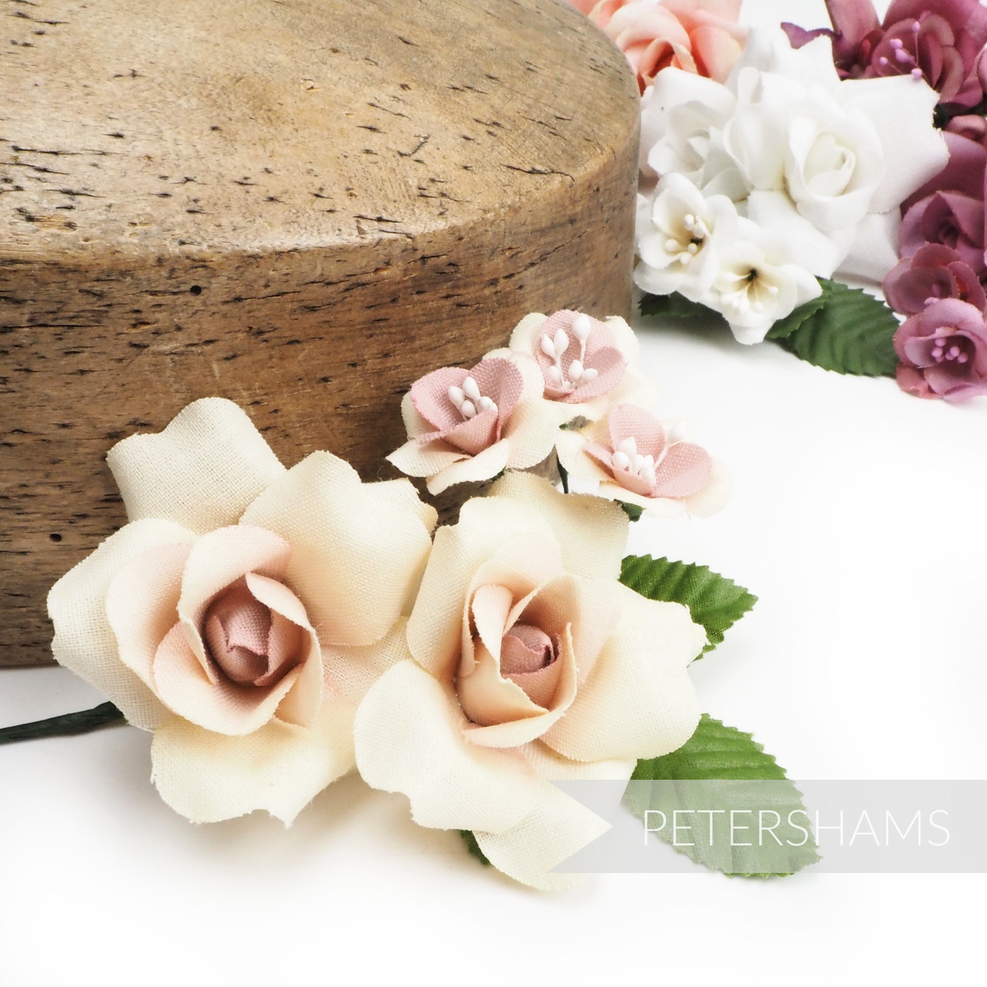 'Thea' Vintage Petite Cotton Rosebud Flower Millinery Hat Mount ...