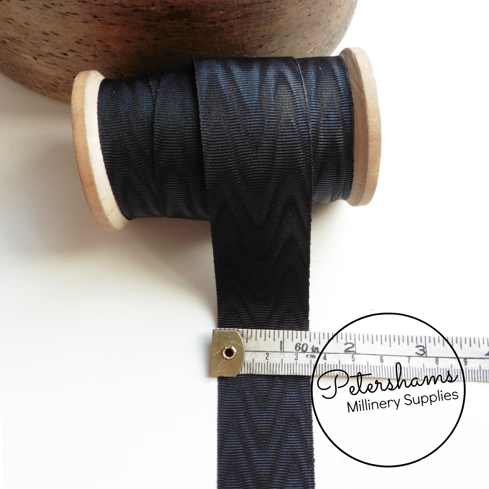 32mm Wide Moire Grosgrain Ribbon - 1m – Petershams Millinery Supplies
