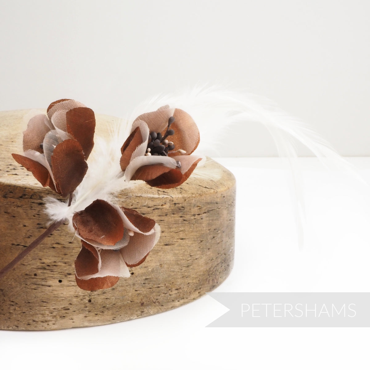 'Laurie' Silk and Organdie Blossoms with Hackle Feathers Millinery Mou ...