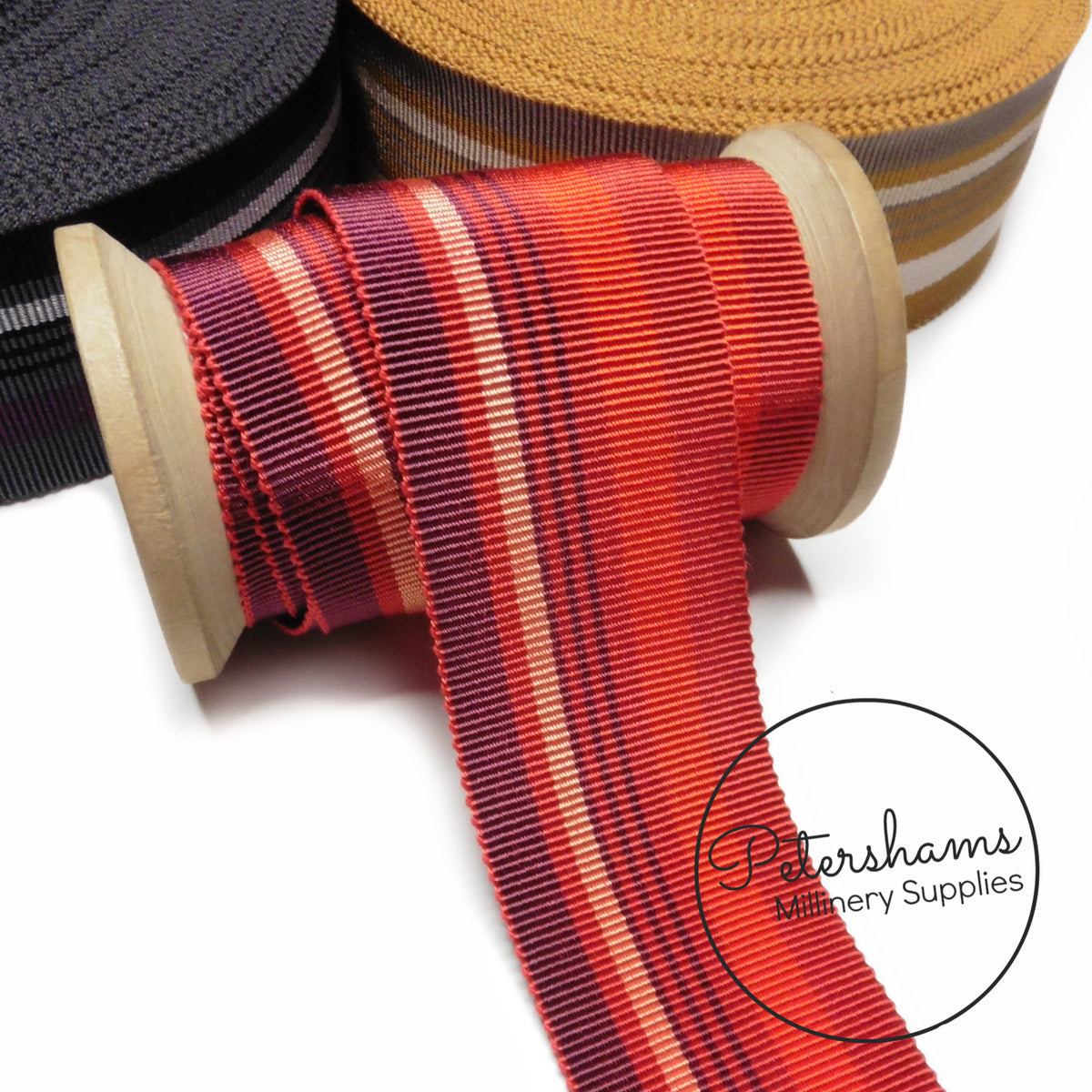 40mm Mixed Stripe Millinery Petersham Hat Ribbon - 1m – Petershams ...