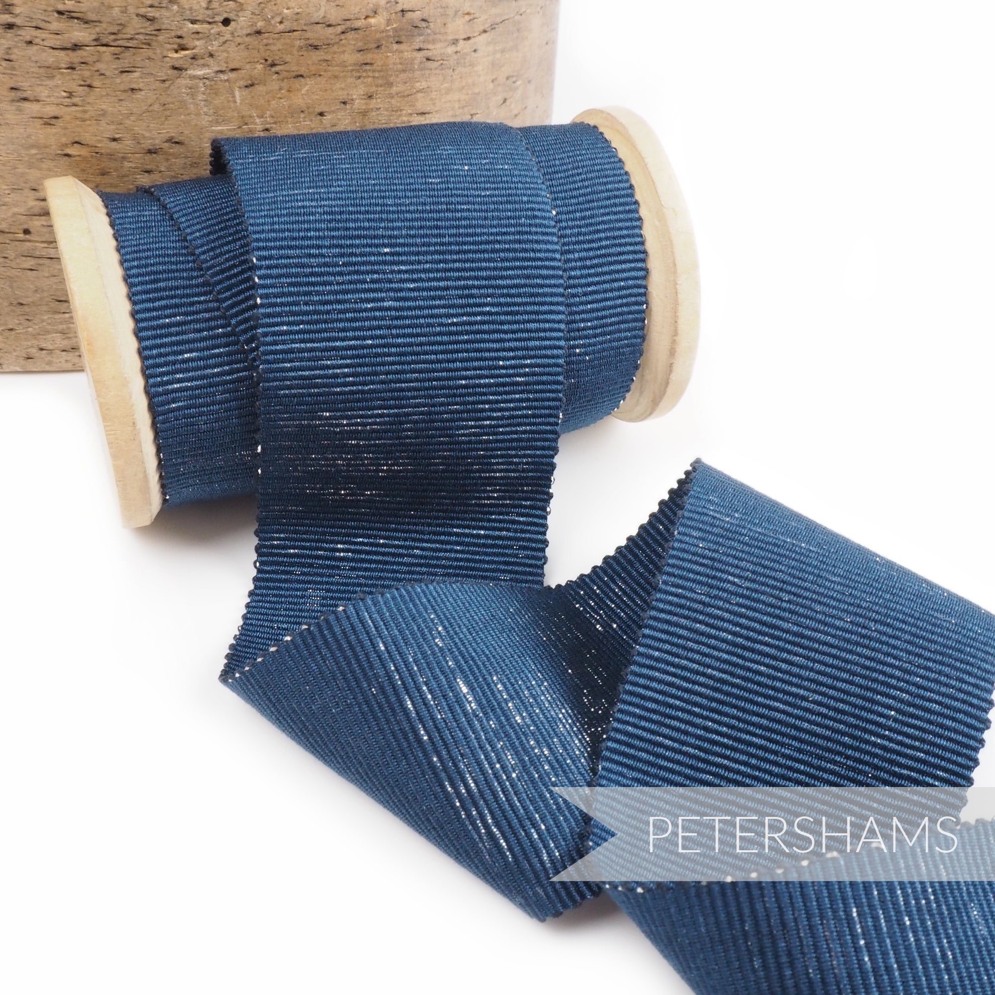 45mm No.3 Silver Metallic Sparkle Millinery Petersham Hat Ribbon - 1m ...