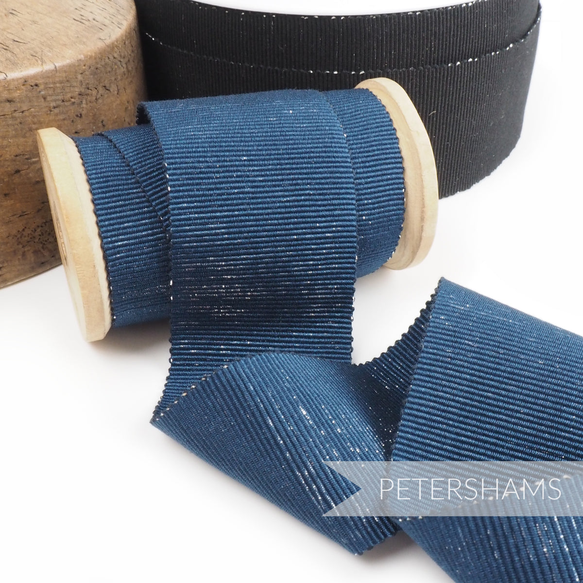 45mm No.3 Silver Metallic Sparkle Millinery Petersham Hat Ribbon - 1m ...