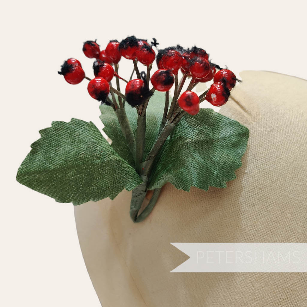 'Eve' Hawthorn Berry Vintage 1960's Flower Mount – Petershams Millinery ...