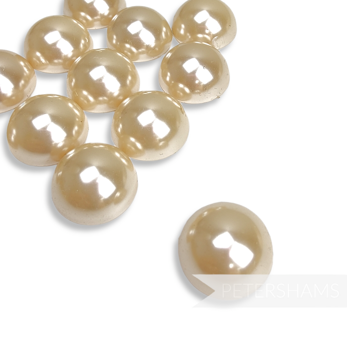 20mm Champagne Vintage Acrylic Flat Back Faux Pearls – Petershams ...