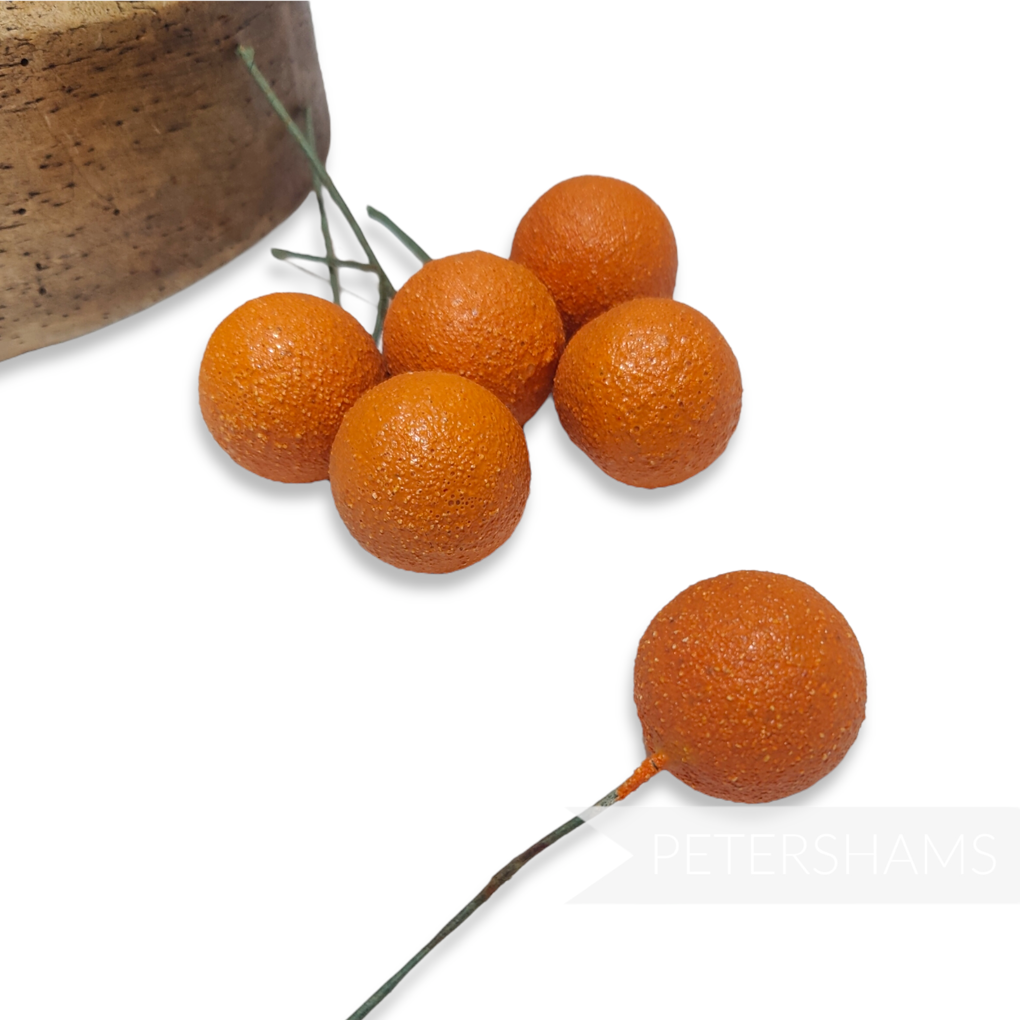 'Susanna' Vintage 1950/60s Wired Orange Stems - 6 pieces – Petershams ...