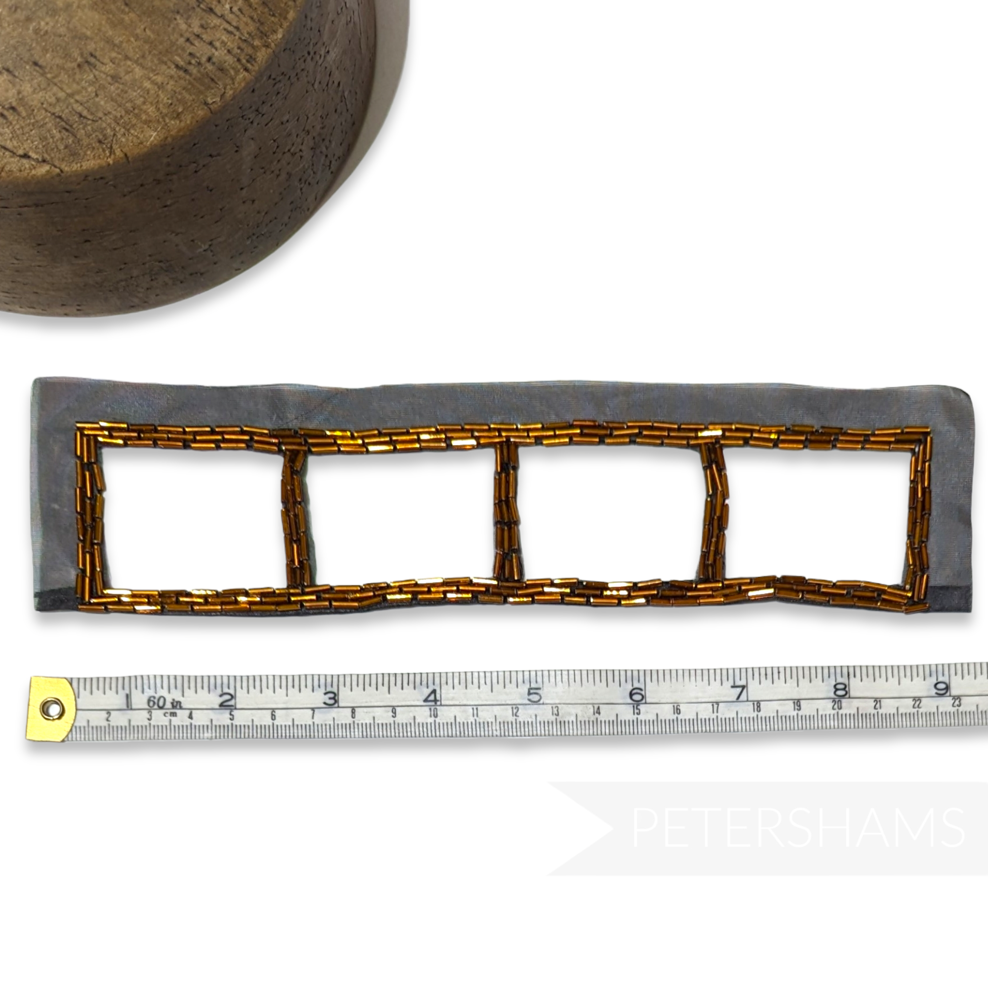 Copper Bugle Beaded Grid Design Applique – Petershams Millinery Supplies