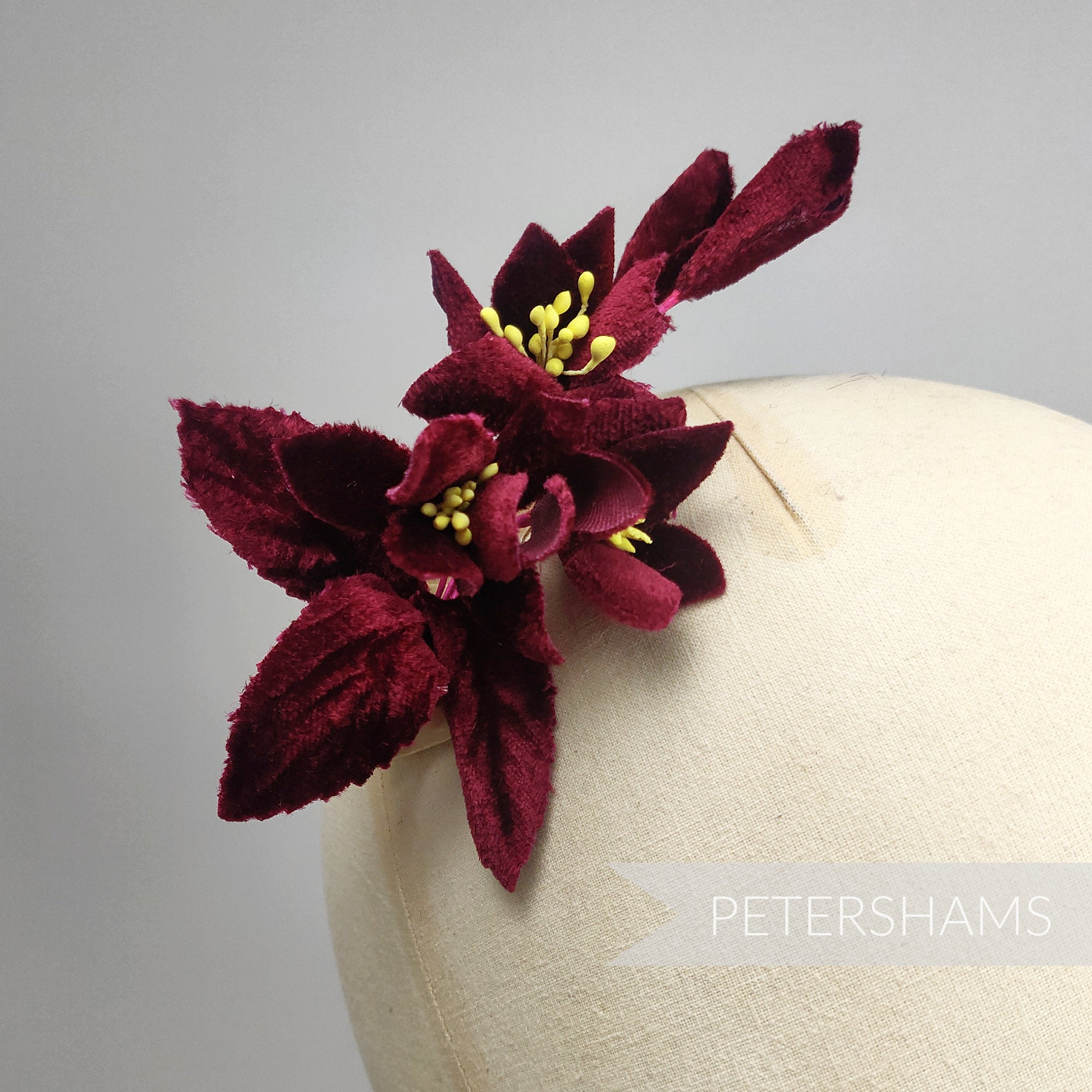 'Elsie' Vintage Velvet Millinery Flower Hat Mount – Petershams ...