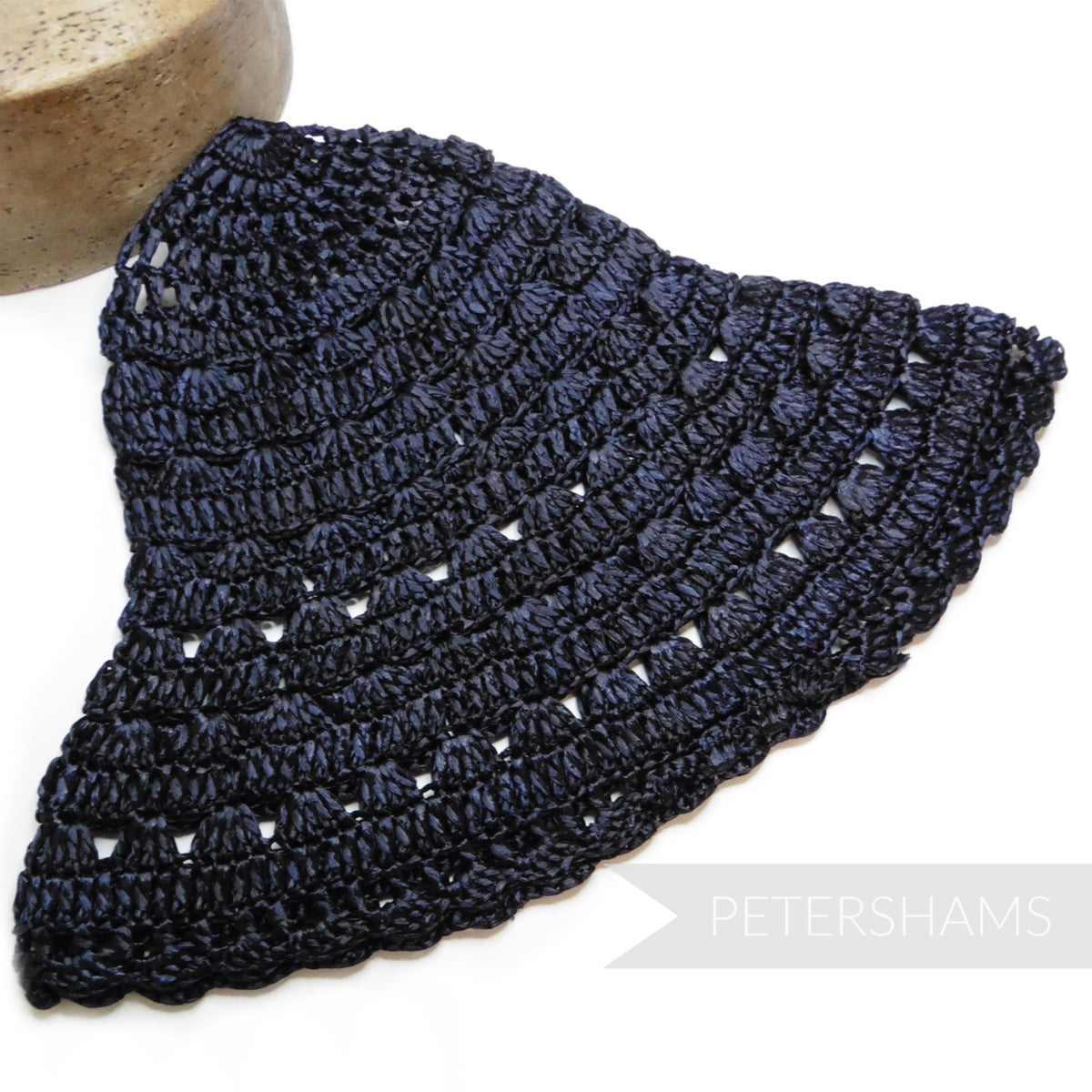 Laminated Raffia Vintage 1970's Crochet Flare Hat Body – Petershams ...