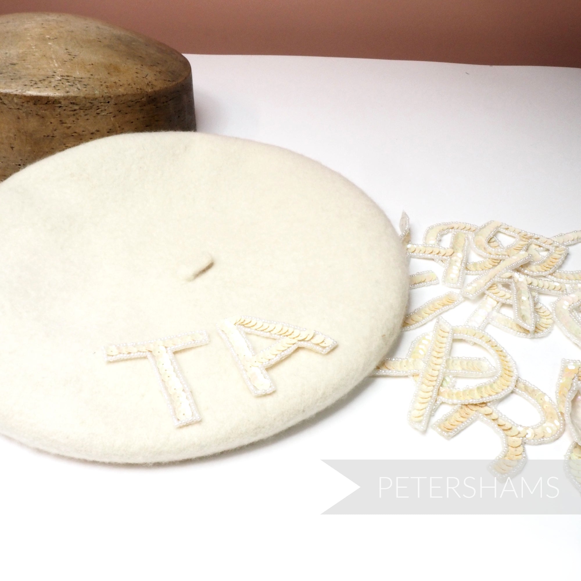 Antique Ivory Sequin & Beaded Alphabet Motifs – Petershams Millinery ...