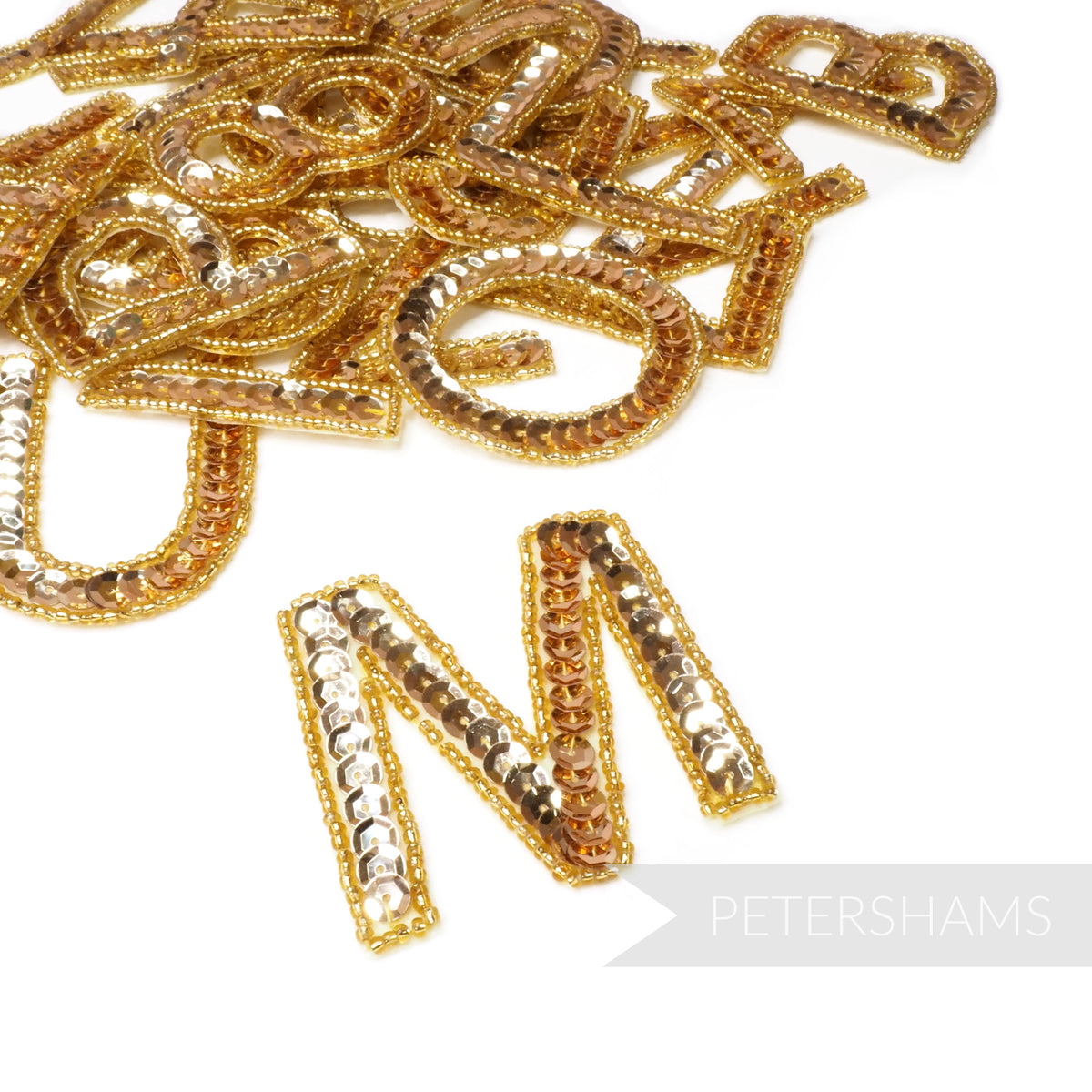 Gold Sequin & Beaded Alphabet and Numbers Motifs – Petershams Millinery ...