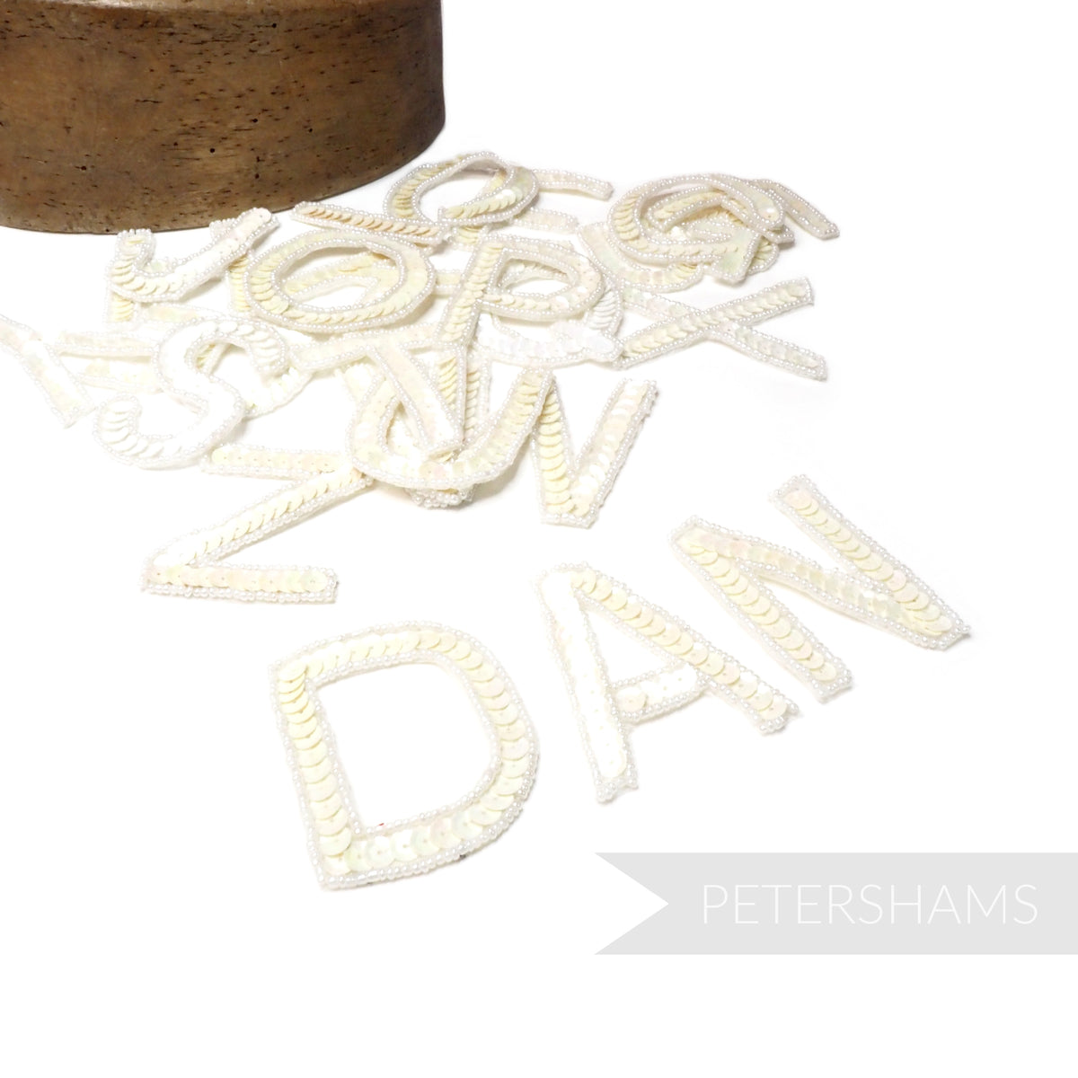 Ivory Sequin & Beaded Alphabet and Numbers Motifs – Petershams ...