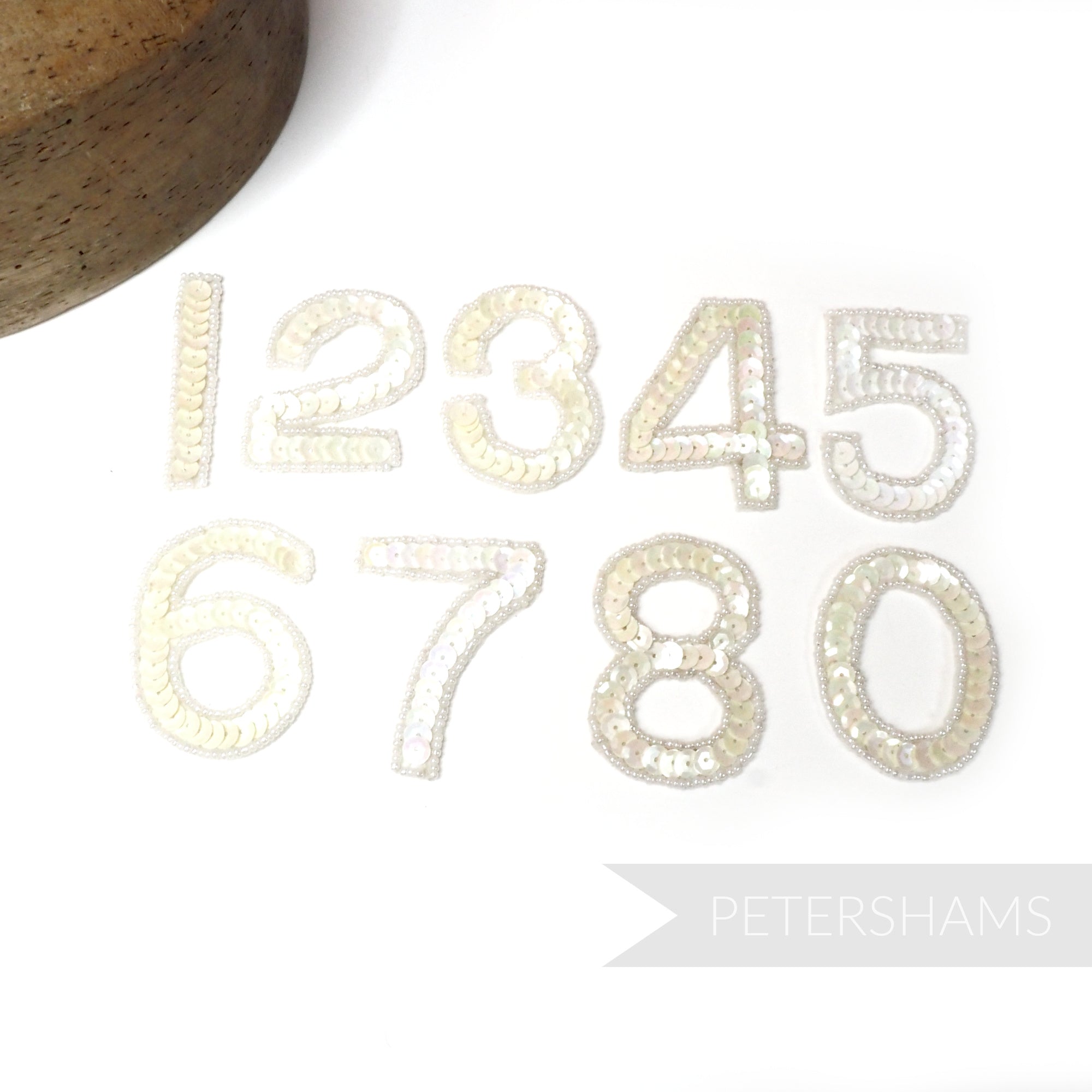 Ivory Sequin & Beaded Alphabet and Numbers Motifs – Petershams ...