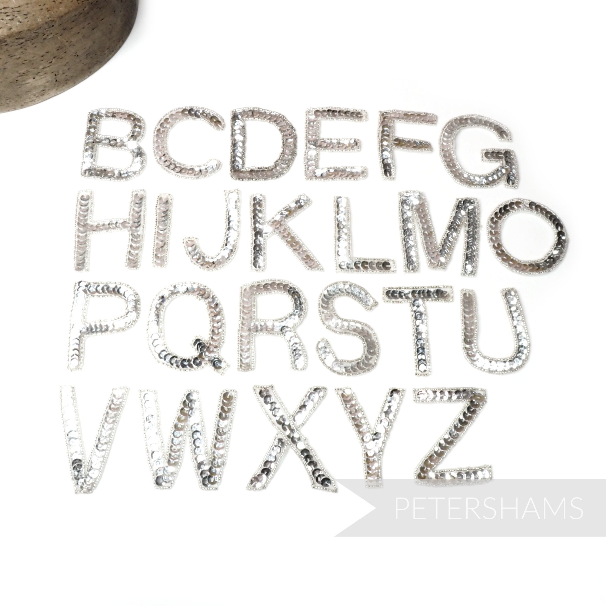 Silver Sequin & Beaded Alphabet and Numbers Motifs – Petershams ...