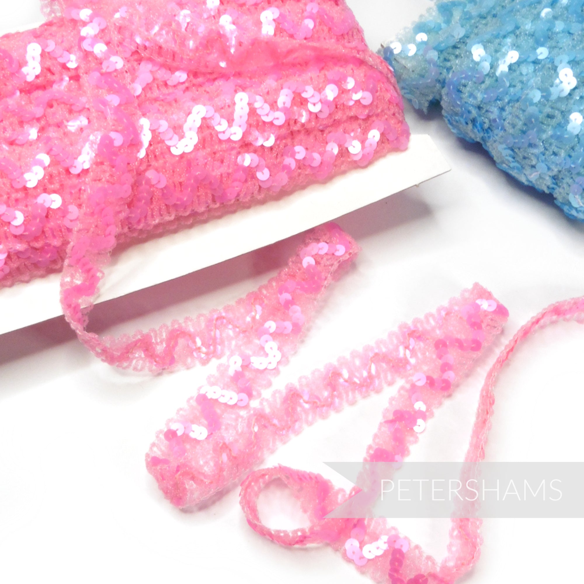 Sheer Lurex & Matte Sequin Wavy Spangle Sequin Trim - 1m – Petershams ...