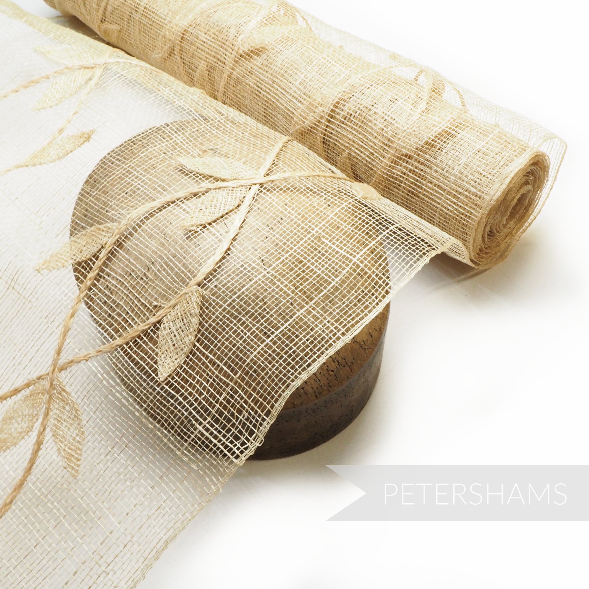 45cm Applique Leaf Sinamay Fabric - 1/2m – Petershams Millinery Supplies