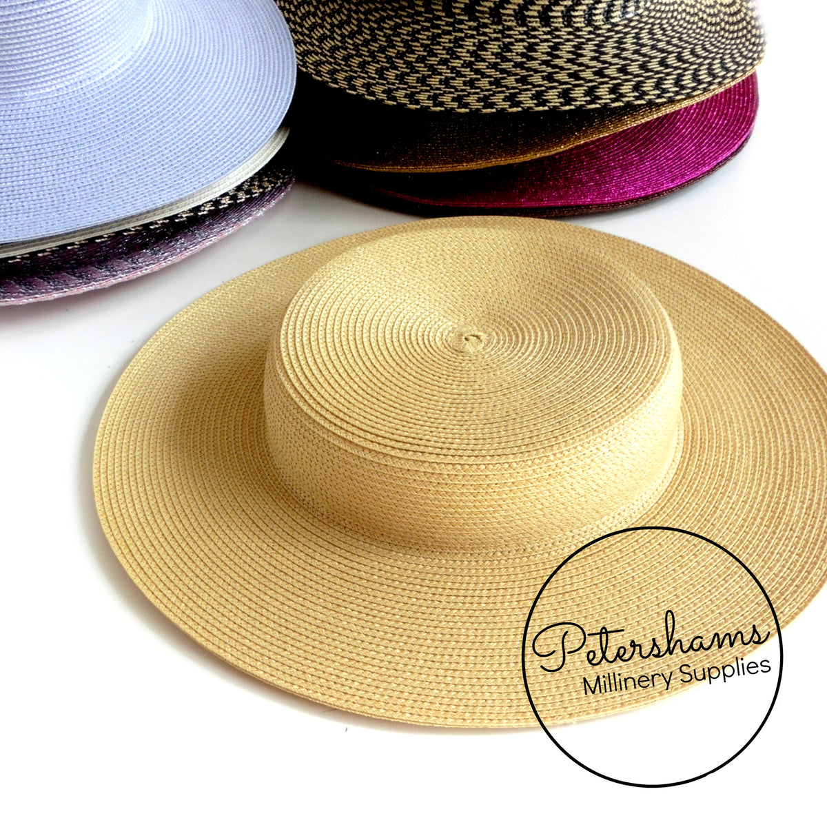 Small Brim Polybraid Boater Fascinator Hat Base – Petershams Millinery ...