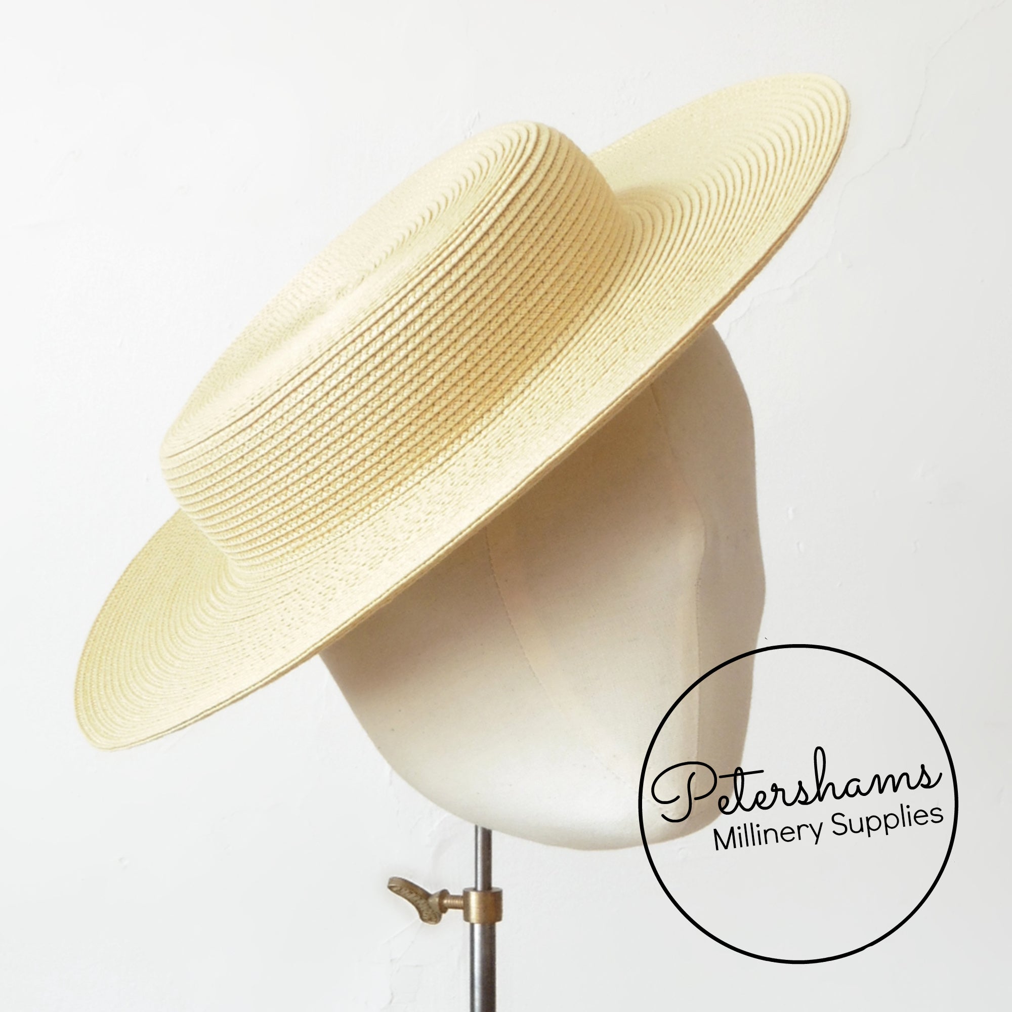 Small Brim Polybraid Boater Fascinator Hat Base – Petershams Millinery ...