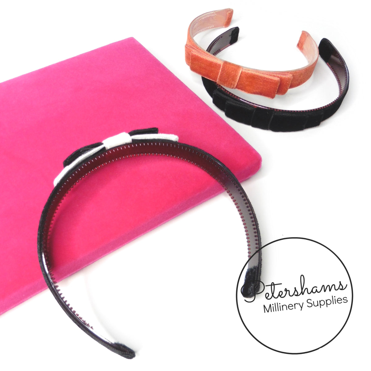 Vintage 1960s Velvet Covered Headband with Bow – Petershams Millinery ...